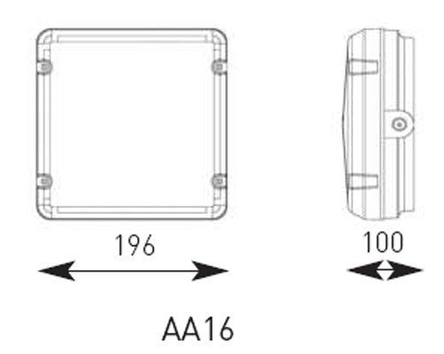 16 Watt 2D IP65 Black Square Bulkhead – tblighting